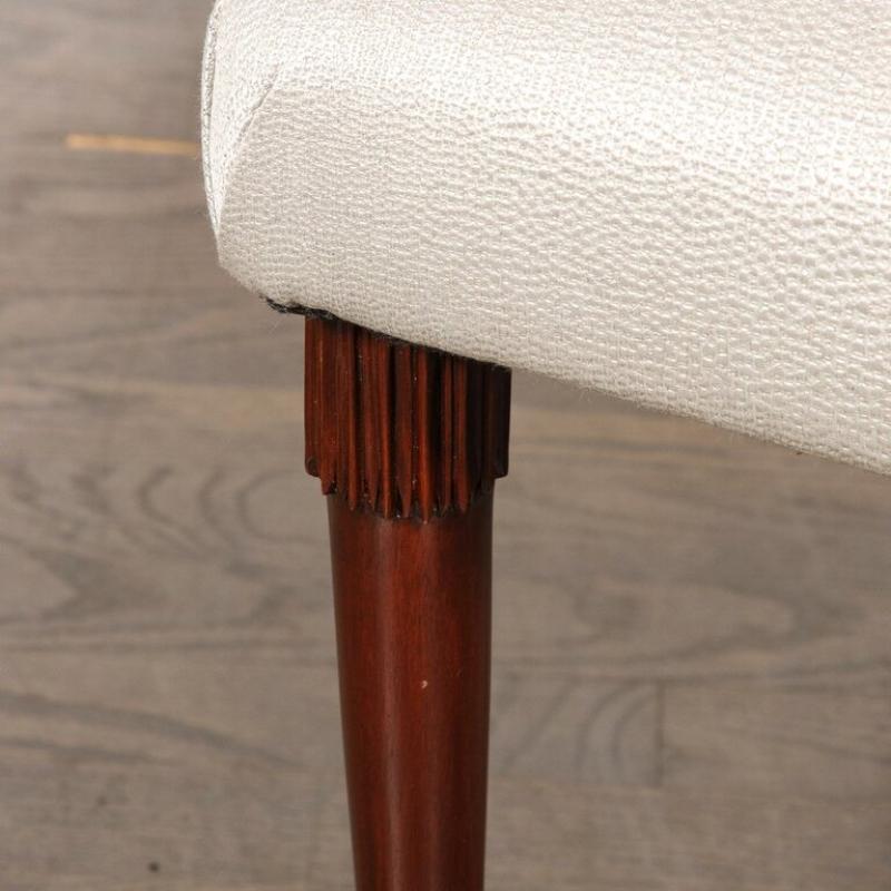 Set of Six Mid-Century Cut-Out Shield Form Fluted Saber Carved Legs in ...