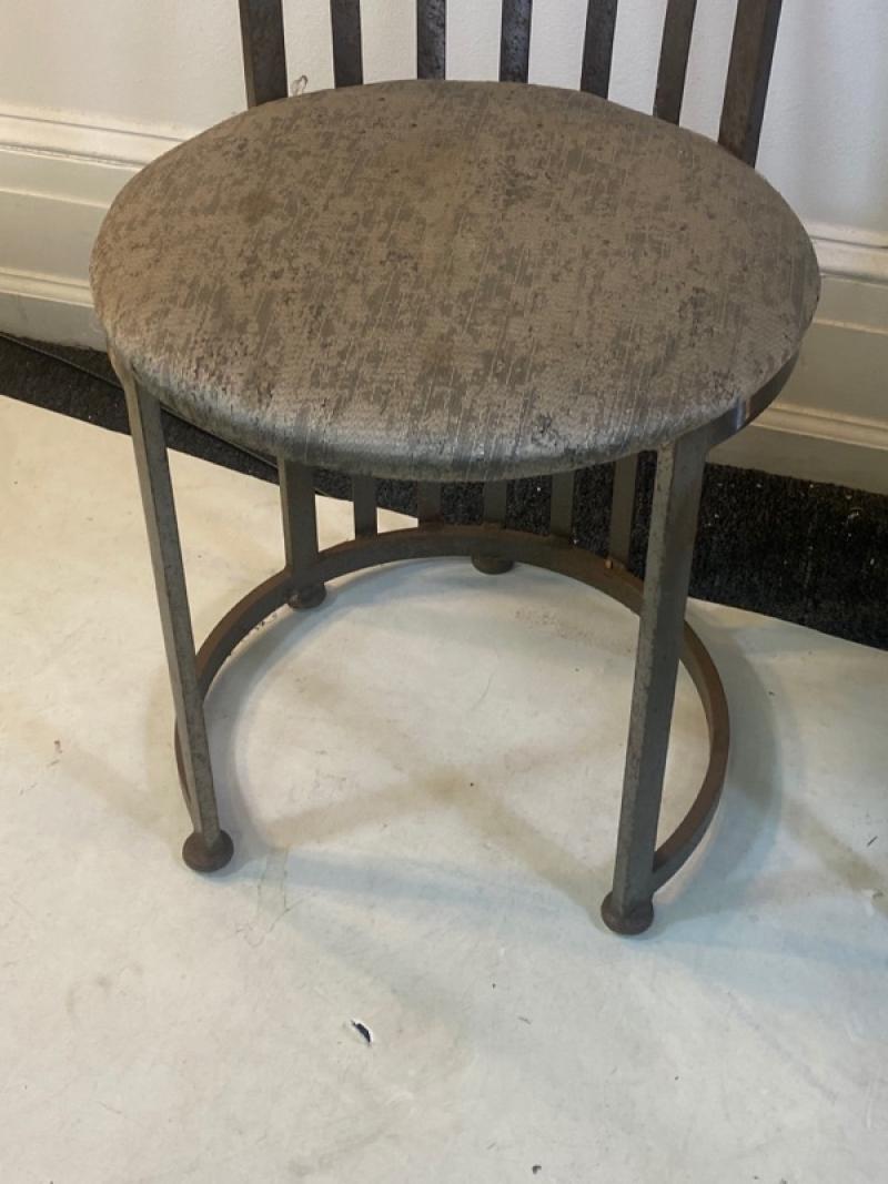 Shaver Howard - MODER PAIR OF SLATTED BRUSHED STEEL CHAIRS BY SHAVER HOWARD