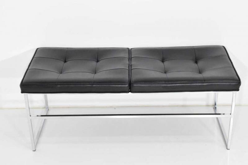 Steelcase Co. - Bench in Chrome and Leather by Steelcase
