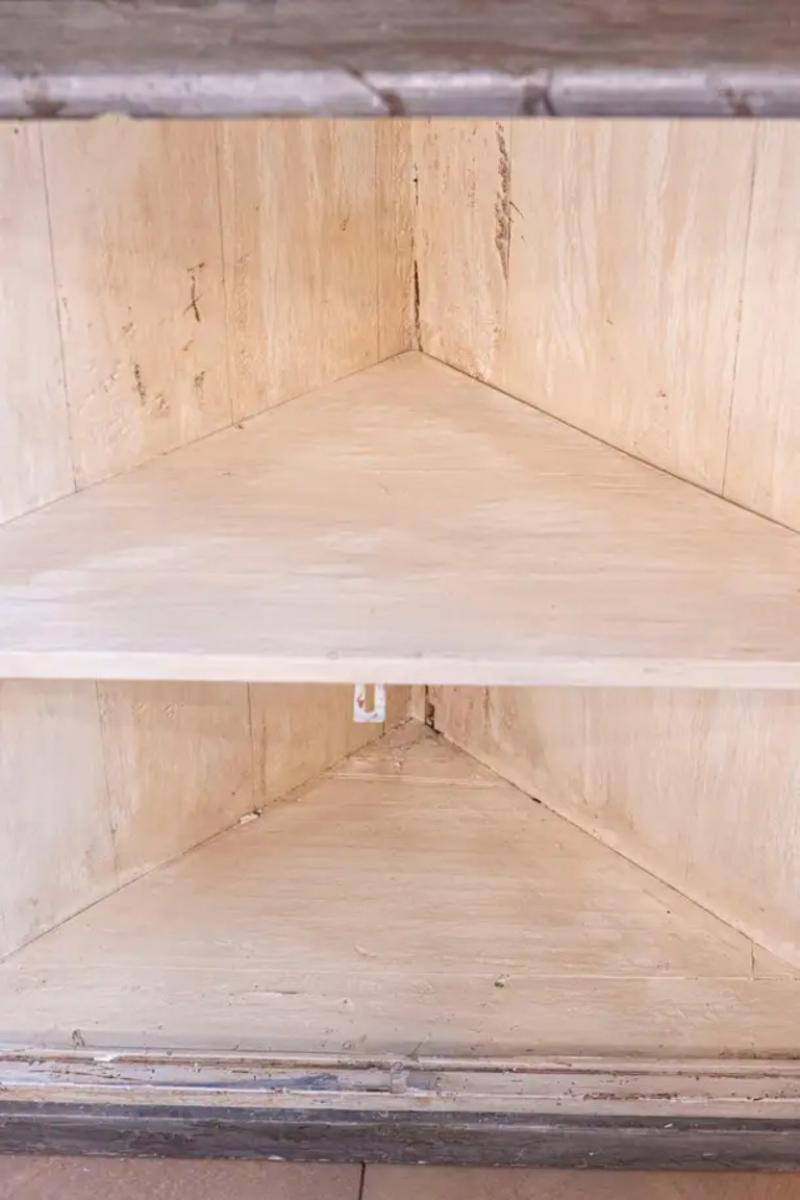 Swedish Gothic Revival Painted Wood Corner Cabinet with Glass Doors ...