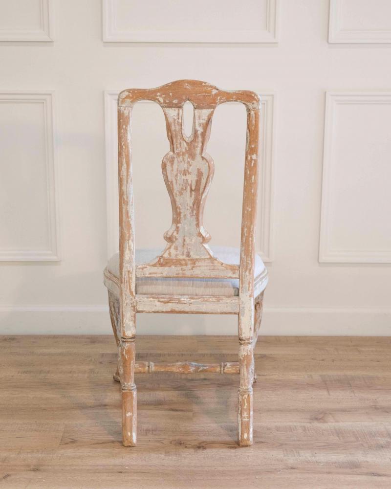 Swedish Rococo Chair from Stockholm with Scraped Original Paint, Circa 1760