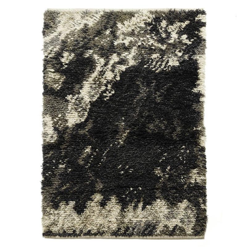 Swedish Rya Rug with Painterly Design