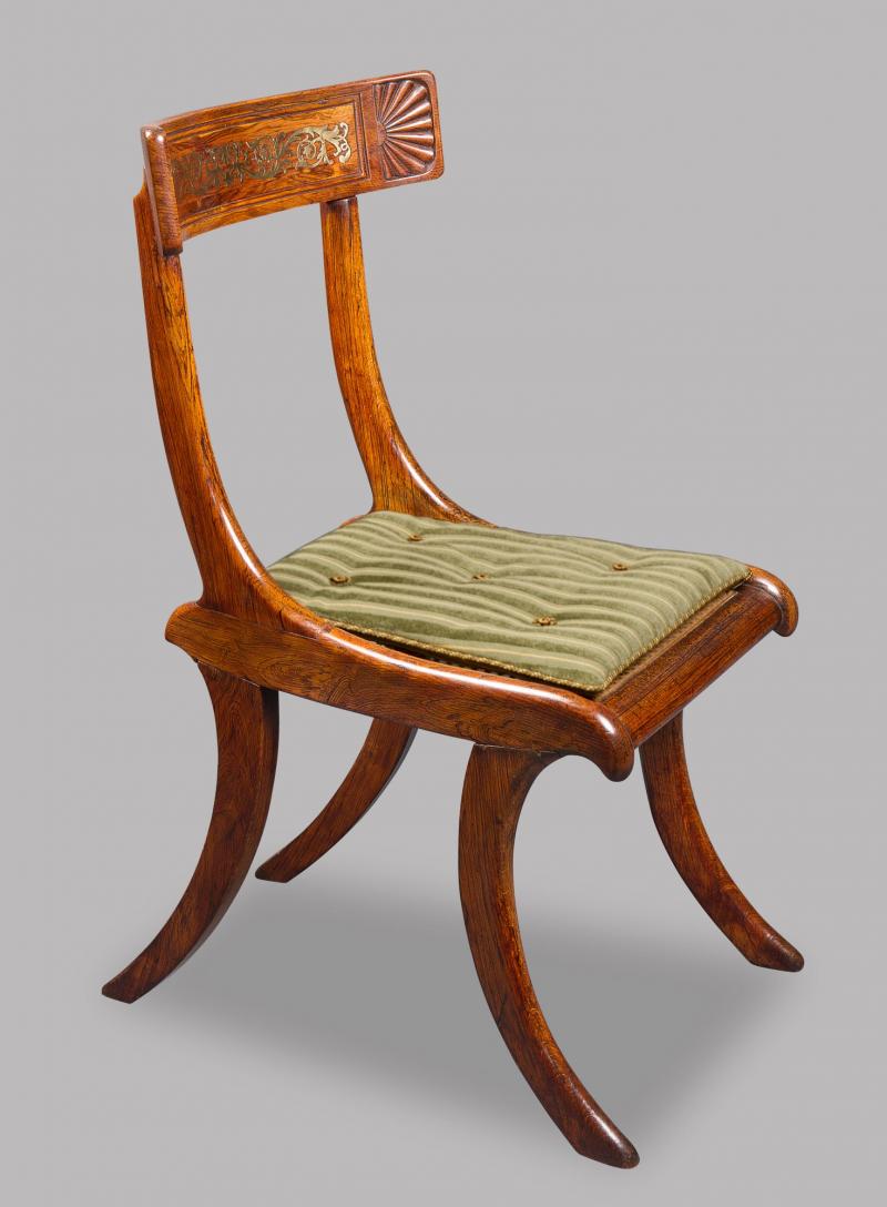 Thomas Hope - Set of Four Regency Faux Rosewood Klismos Chairs after a ...