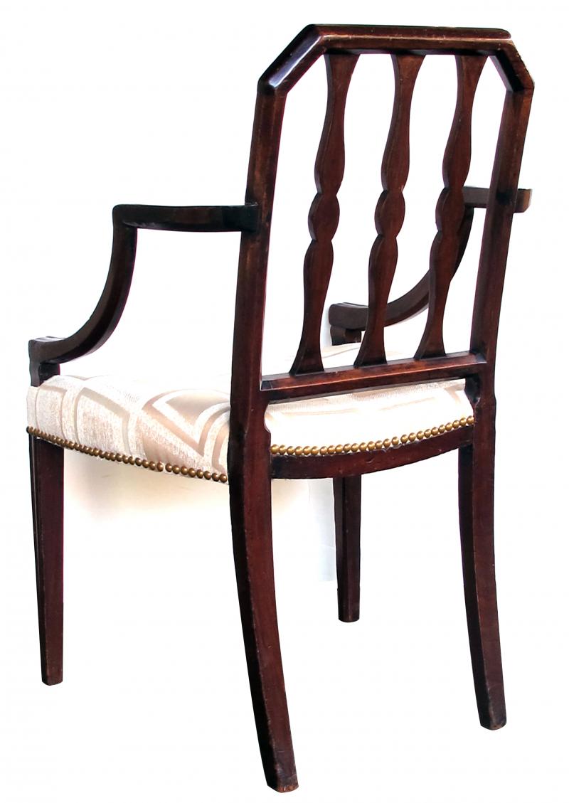 Thomas Sheraton - A Handsome English George III Sheraton Mahogany Armchair