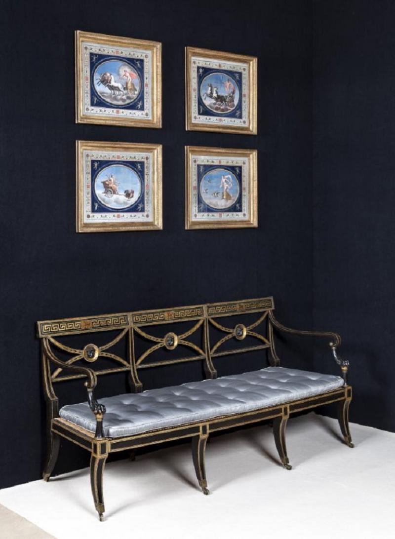 Thomas Sheraton - Regency / Sheraton Period Painted and Decorated Settee