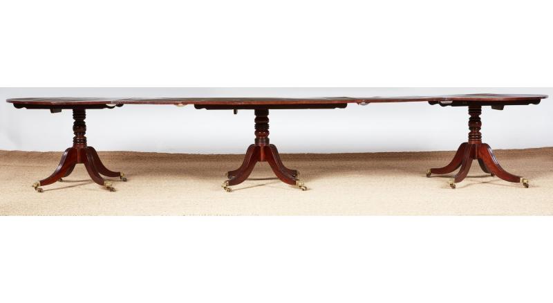 Three Pedestal Georgian Dining Table