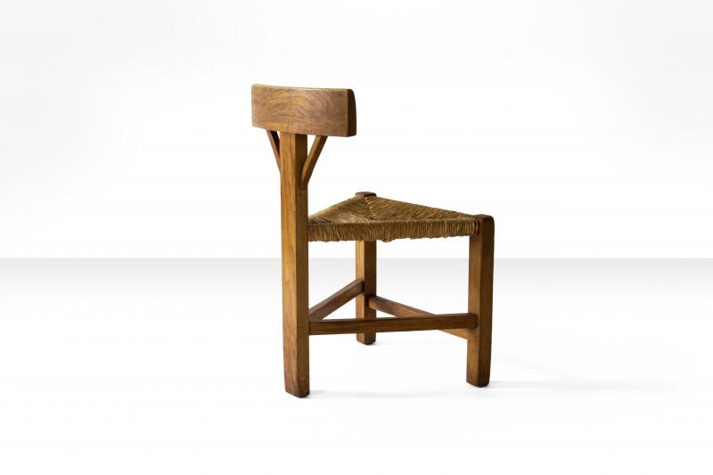 Two Triangular Mid-Century Chairs in the Manner of Charlotte Perriand ...