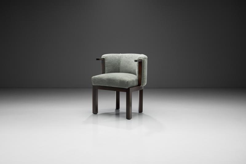 Upholstered Easy Chair with Calamander Wood, Europe 20th Century