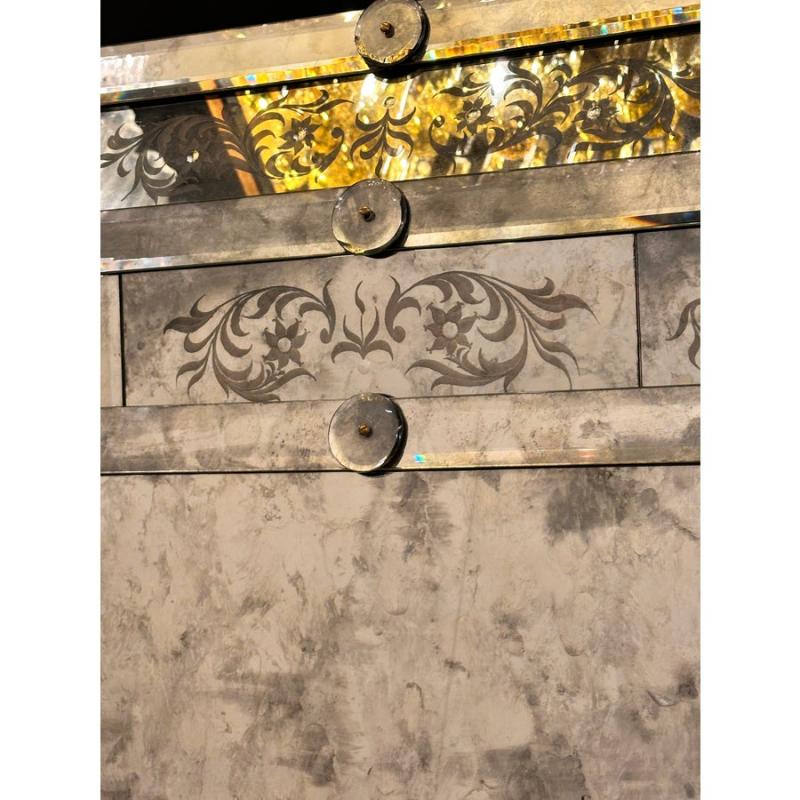 Venetian Mythological Hand-Carving Baccus Figures in Antiqued Mirror