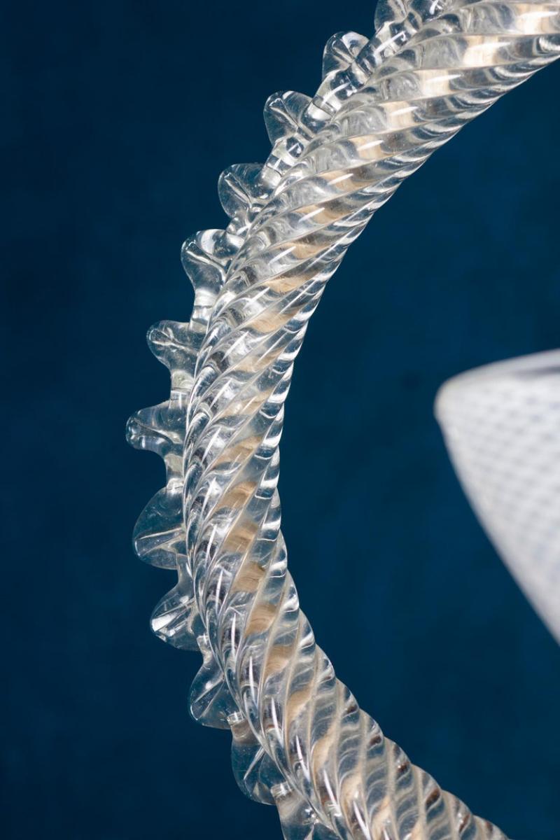 Venini Reticello Elegant Murano Glass Lanterns or Pendants, 1940s