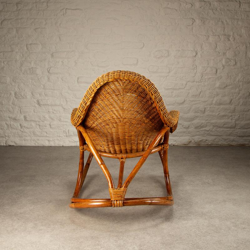 Victor Pierre Horta - Wicker Art Nouveau Rocking Chair, attr. Victor ...