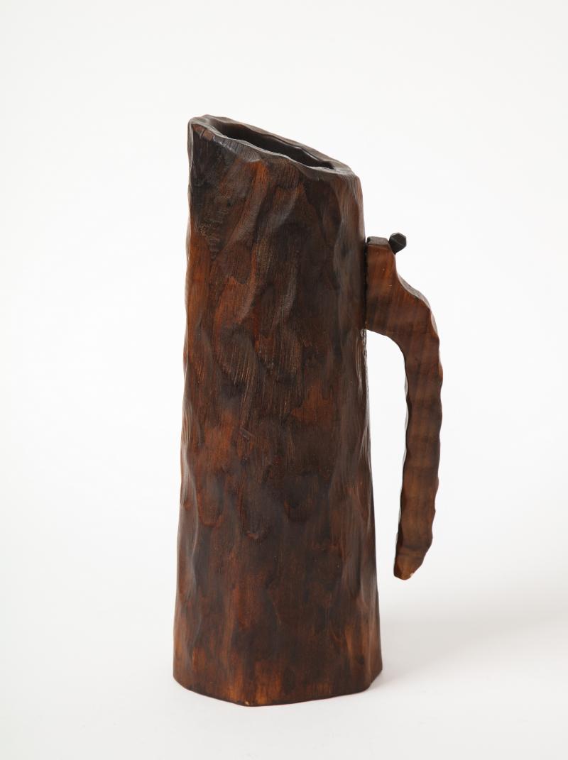 Vintage Carved Wood Pitcher