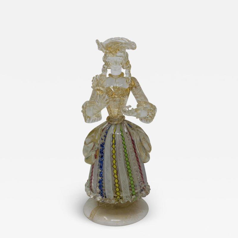 Murano Glass - Vintage Filligrana Murano Glass Lady