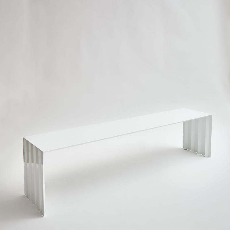 WHITE METAL BENCH
