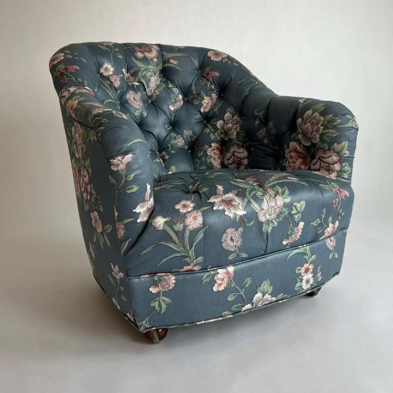 Ward Bennett - Vintage Tufted Ward Bennett Chair on Casters