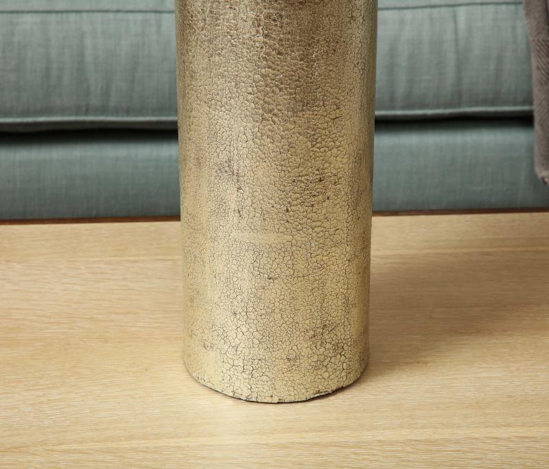 White Gold Cylinder Lamp