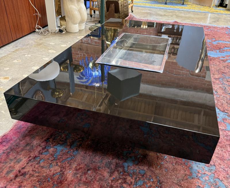 Willy Rizzo - William Rizzo Black Lacquer Coffee and Cocktail Table, 1970s