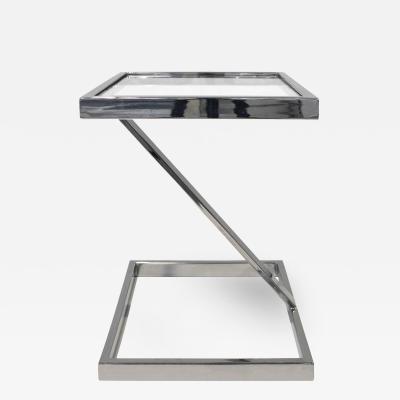 Brueton - Brueton Cantilevered Side Table in Chrome and Glass 1970s