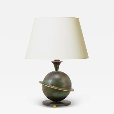 GAB Guldsmedsaktiebolaget - Table Lamp with Saturn Form Attributed to GAB