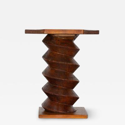 MidC French Elm Corkscrew Pedestal Table