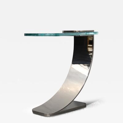 Pace Collection - Pace Style Cantilevered Side Table in Polished Steel ...