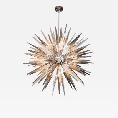 Venfield - Clear and Smoke Murano Glass Spike Sputnik Chandelier in ...