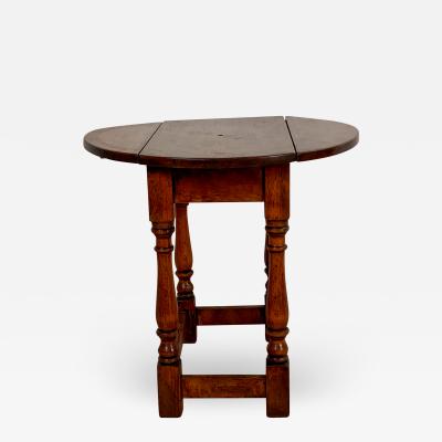 1920s Small Drop Leaf Table Drilled to Be Made Into a Lamp, England