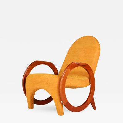 1970s Italian Modern Hoop Arm Lounge Chair