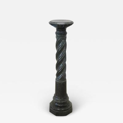 19th Century Italian Antique Column in Green Marble from the Alps