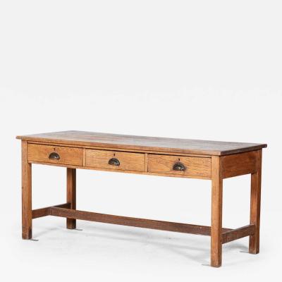 19thC English Oak Work Mill Table