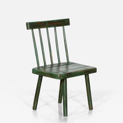 19thC Irish Vernacular Painted Ash, Elm & Pine Hedge Chair