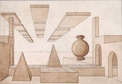 A Surrealist Inkwash Drawing