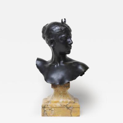 Alexandre Falguiere - Antique Bronze Bust of Diana by Alexandre ...