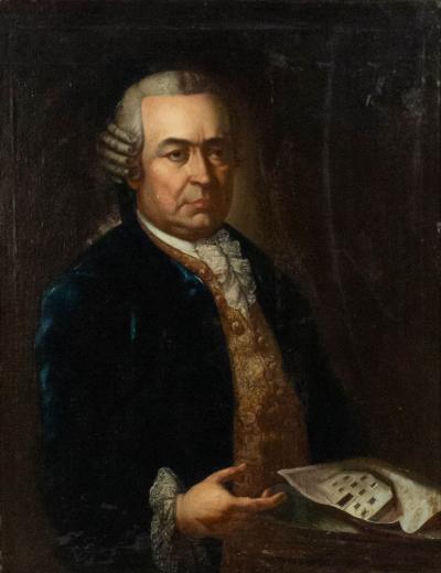 American Country Man In Blue Coat Portrait