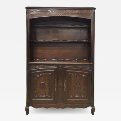 Antique French Provincial Louis XV Style Oak Vaisselier Breakfront Hutch
