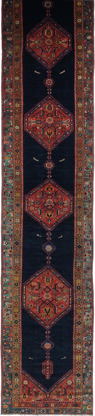 Antique Kurdish Runner 3'1'' x 15'11''