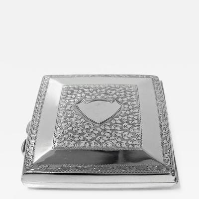 Antique Silver Cigarette Box Birmingham 1911