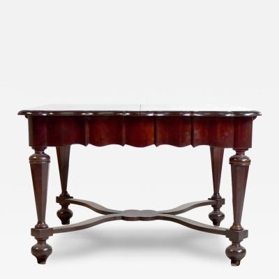 Antique Square Center Table Amboina and Walnut Wood. Dutch 19th Century