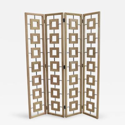 Contemporary Four Panel Folding Screen