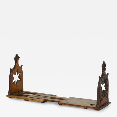 English Gothic Style Carved Oak Expanding Bookends