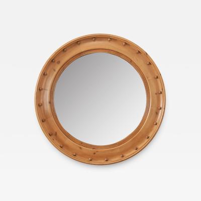English Massive Pine Bullseye Convex Mirror