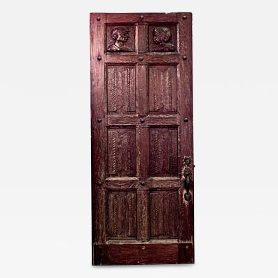 English Renaissance Revival Carved Oak Door