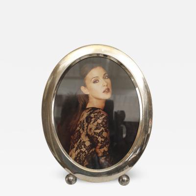 English Victorian Silver Oval Picture Frame 2