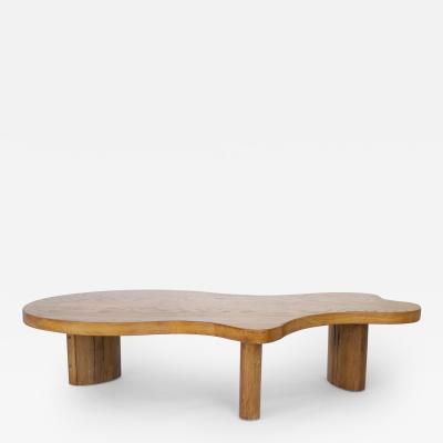 FRENCH OAK FREEFORM ORGANIC MODERN LOW COFFEE TABLE