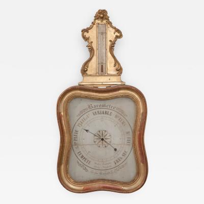 French 19th Century Gold Gilt Barometer