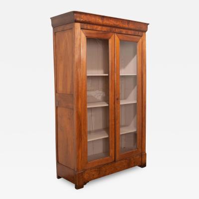 French Louis Philippe Style Walnut Bibliotheque