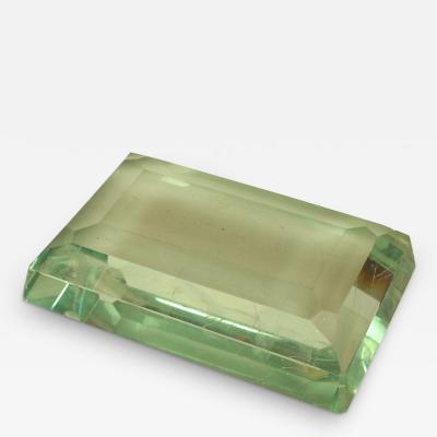 French Mid Century Green Crystal Paperweight 1