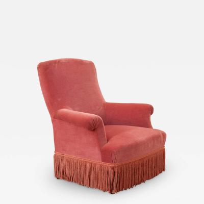 French Vintage Parlor Armchair with Fringe