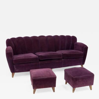 Guglielmo Ulrich - 1950S SOFA AND STOOLS ITALIAN DESIGN ATTRIBUTED TO ...