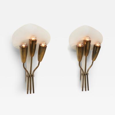 Harald Notini - Harald Notini Model "8772/3" Wall Sconces, Sweden 1950s
